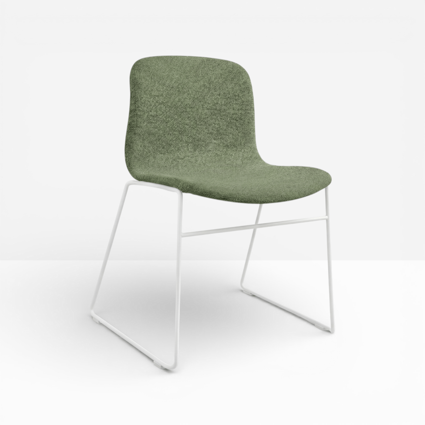 Upholstered HAY About a Chair Khaki Green White Sled Legs | Designer ...