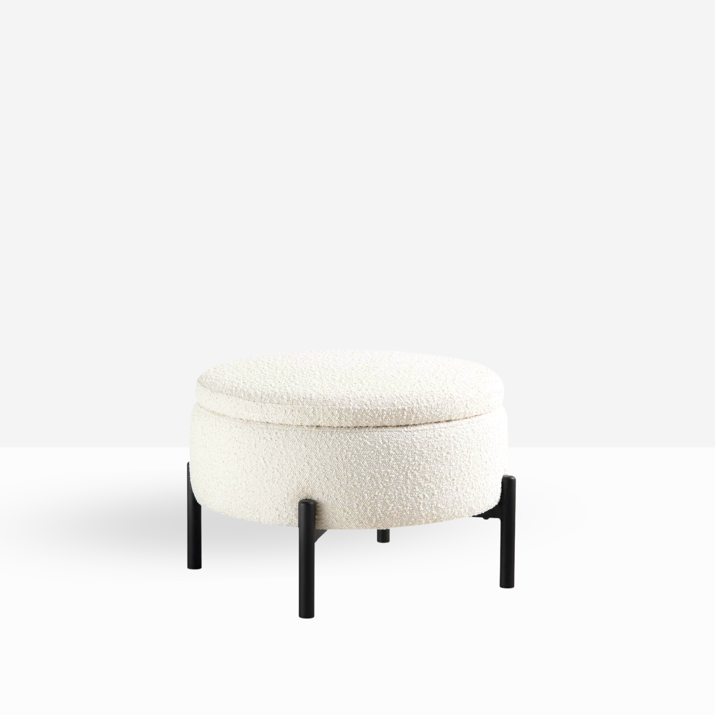 Alania Pouf Cream Boucle | Soft Seating Event Hire | NYED